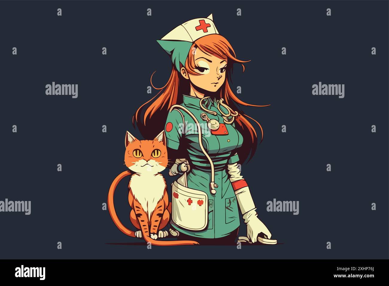 Cat nurse vector illustration Stock Vector Image & Art - Alamy