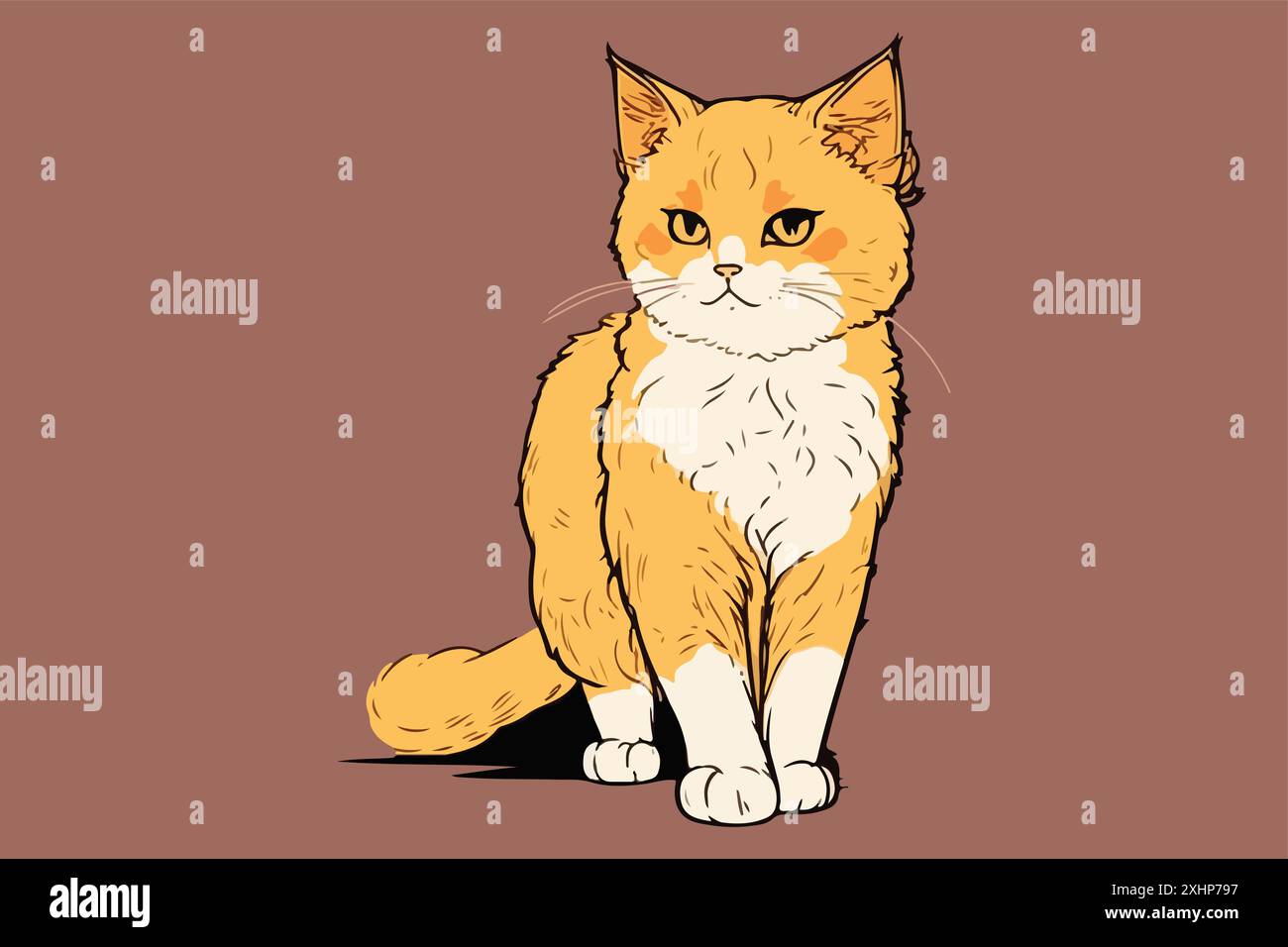 Cat vintage vector illustration Stock Vector Image & Art - Alamy