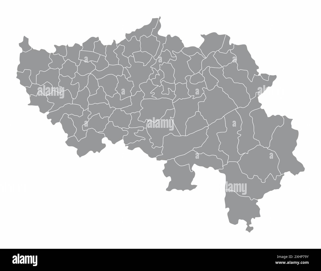 The administrative map of Liege Province isolated on white background ...