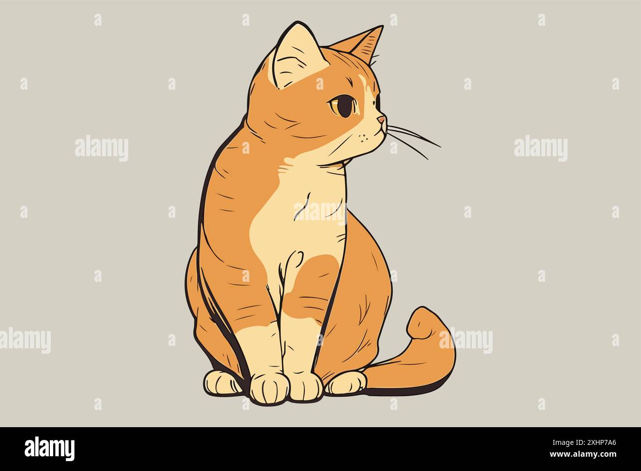Cat vintage vector illustration Stock Vector Image & Art - Alamy