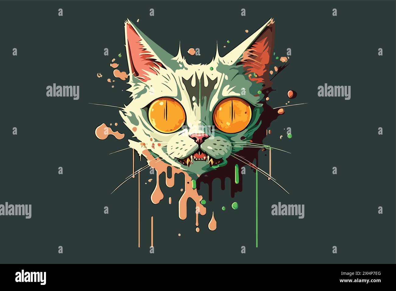 Cat zombie vector illustration Stock Vector Image & Art - Alamy