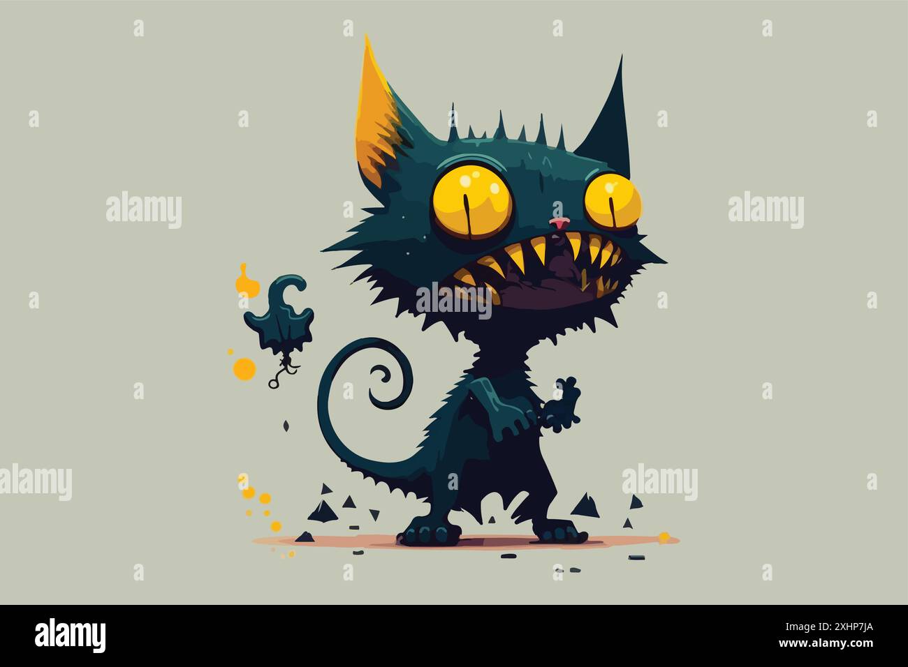 Cat monster vector illustration Stock Vector Image & Art - Alamy
