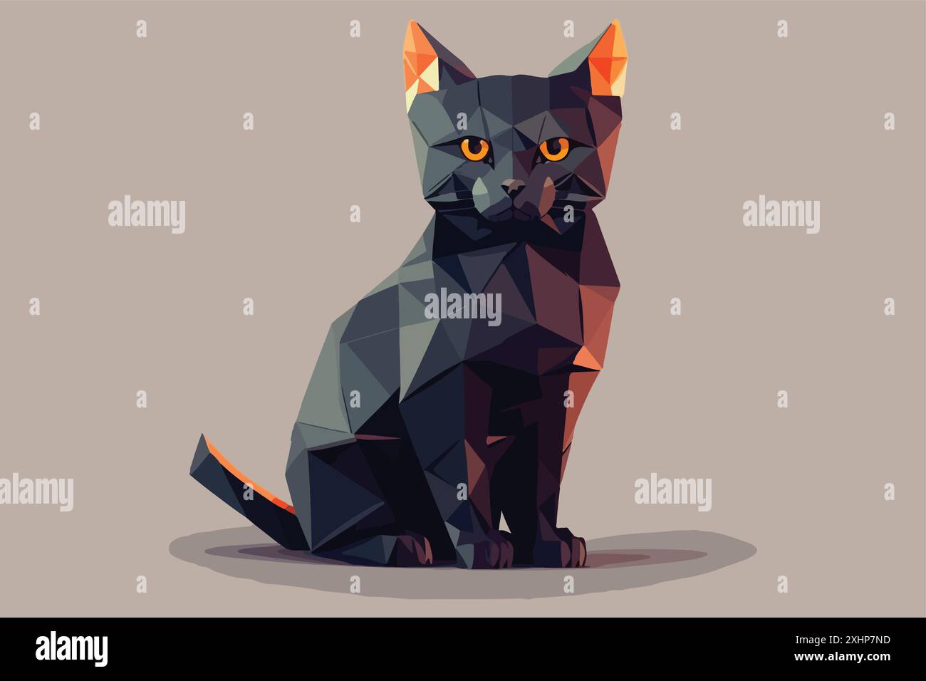 Cat Low Poly vector illustration Stock Vector Image & Art - Alamy