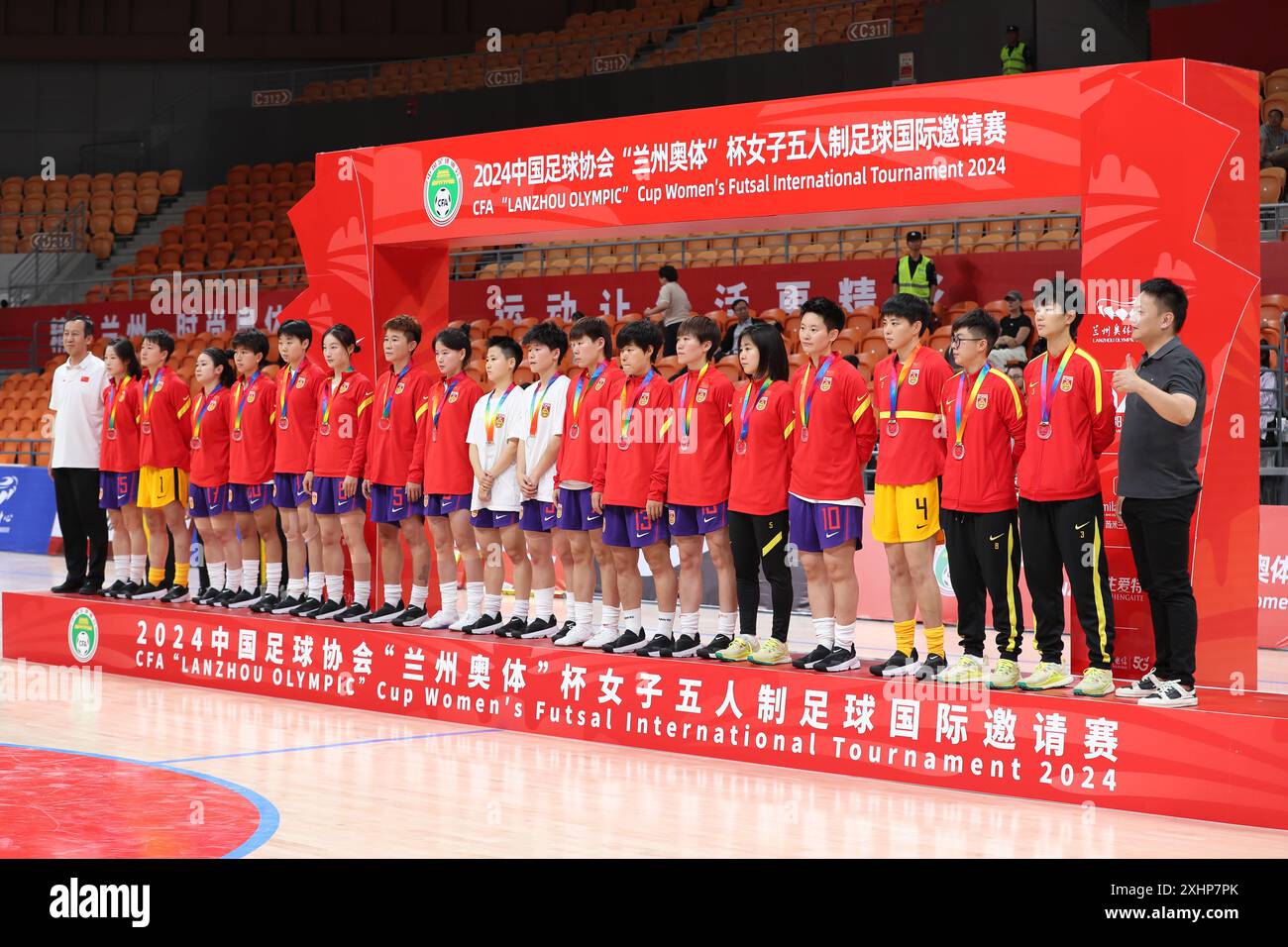 Lanzhou, China's Gansu Province. 15th July, 2024. Team China pose for a ...