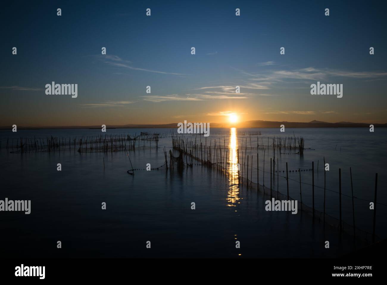 Fishing nets in the Albufera natural park, Valencia, Spain Stock Photo ...