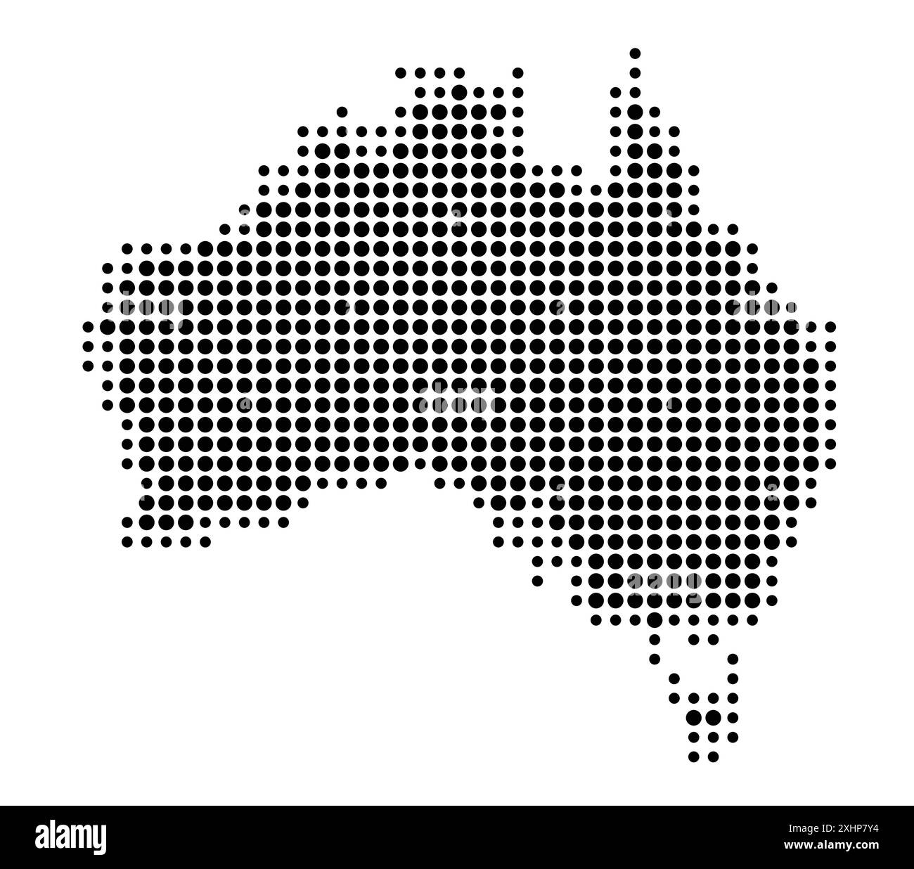 Abstract map of Australia showing the area of the country with a ...