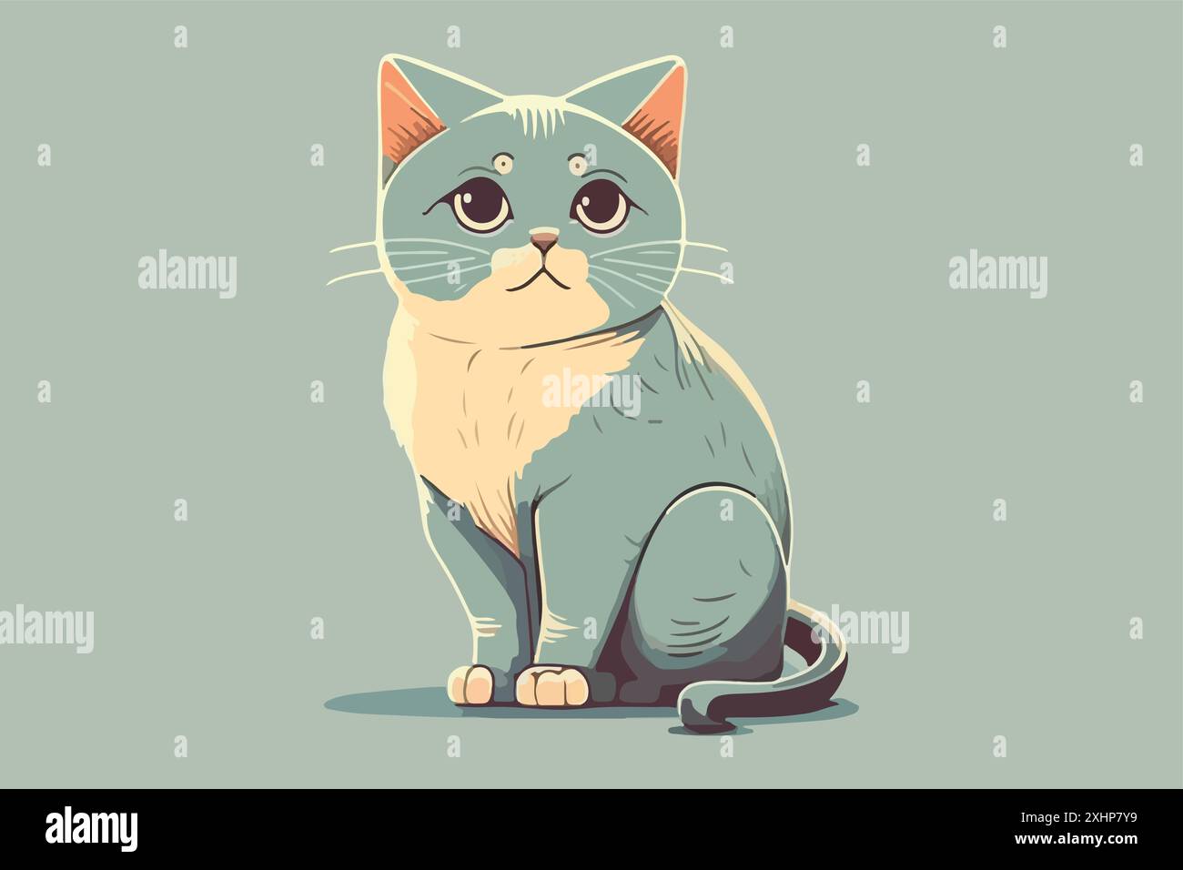 Cat vintage vector illustration Stock Vector Image & Art - Alamy