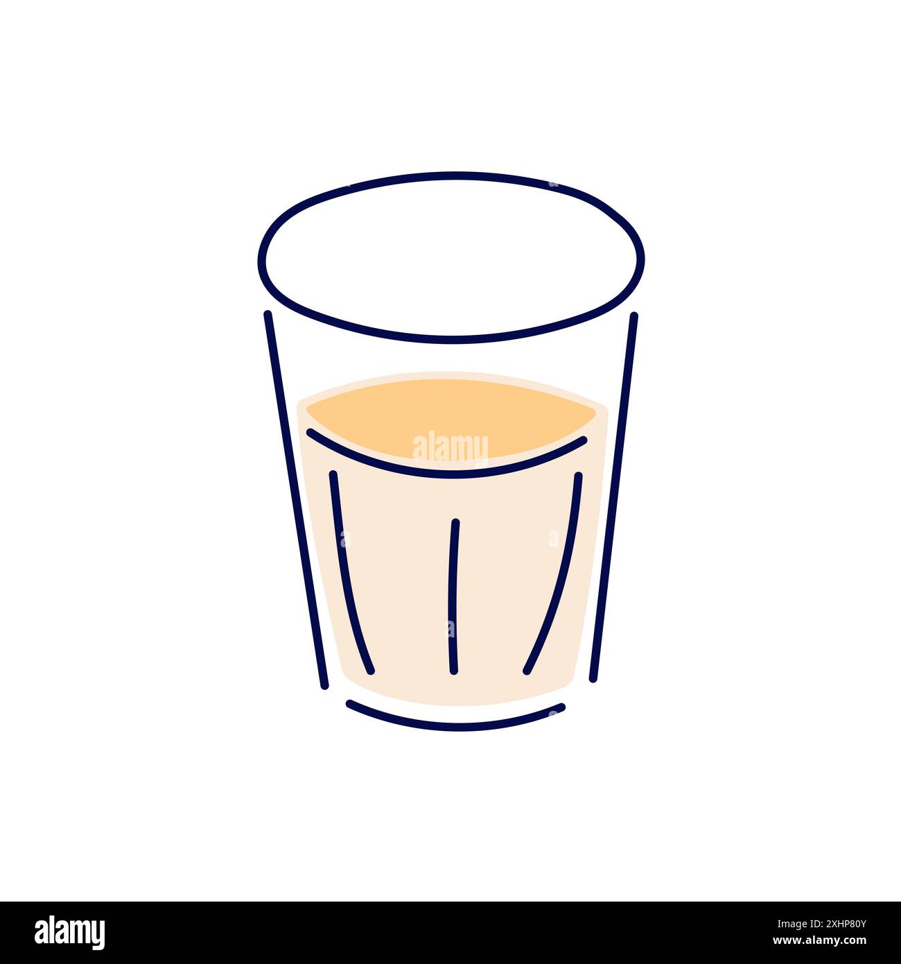 Glass of milk in line art style. Dairy product design for grocery shop ...