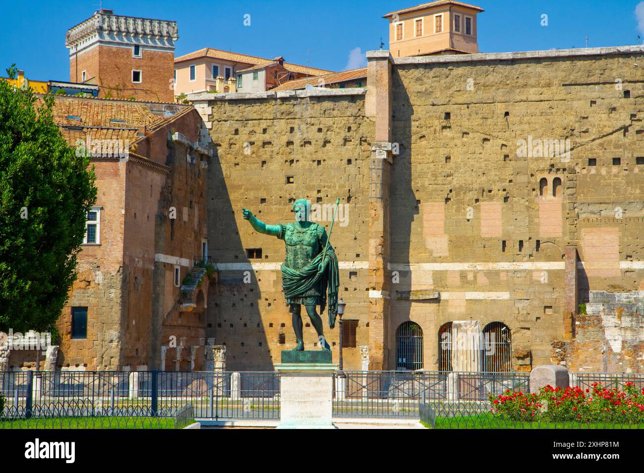 Statue of Augustus on Via dei Fori Imperiali in front of the Forum of ...
