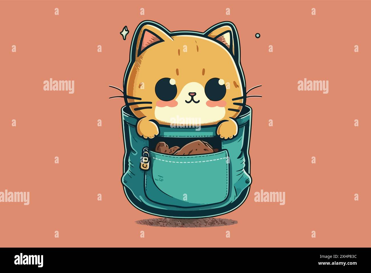 Cat in pocket vector illustration Stock Vector Image & Art - Alamy