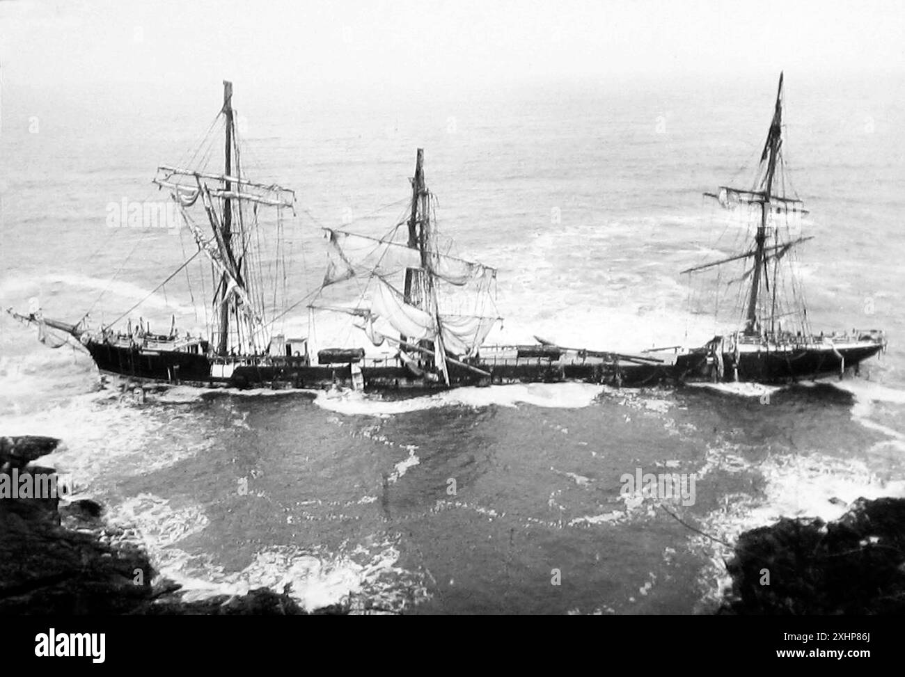 The wreck of the Bay of Naples on the Manacles off the Lizard Peninsula ...