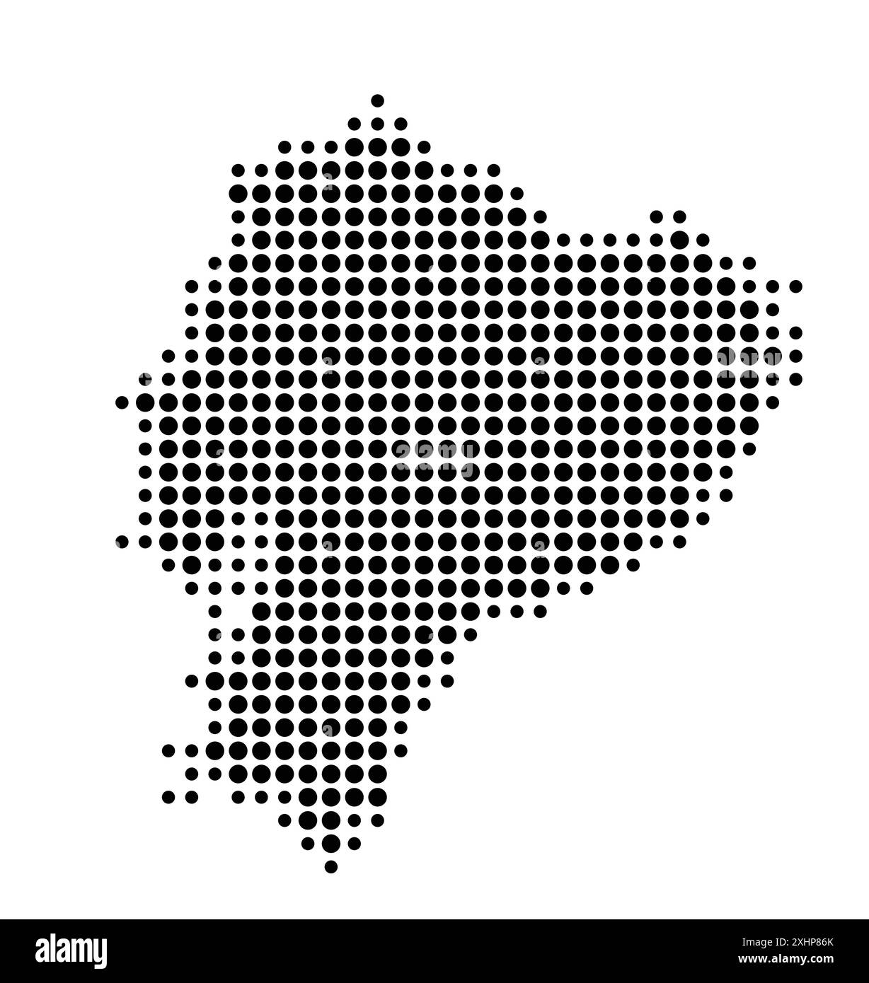 Abstract map of Ecuador showing the area of the country with a pattern ...