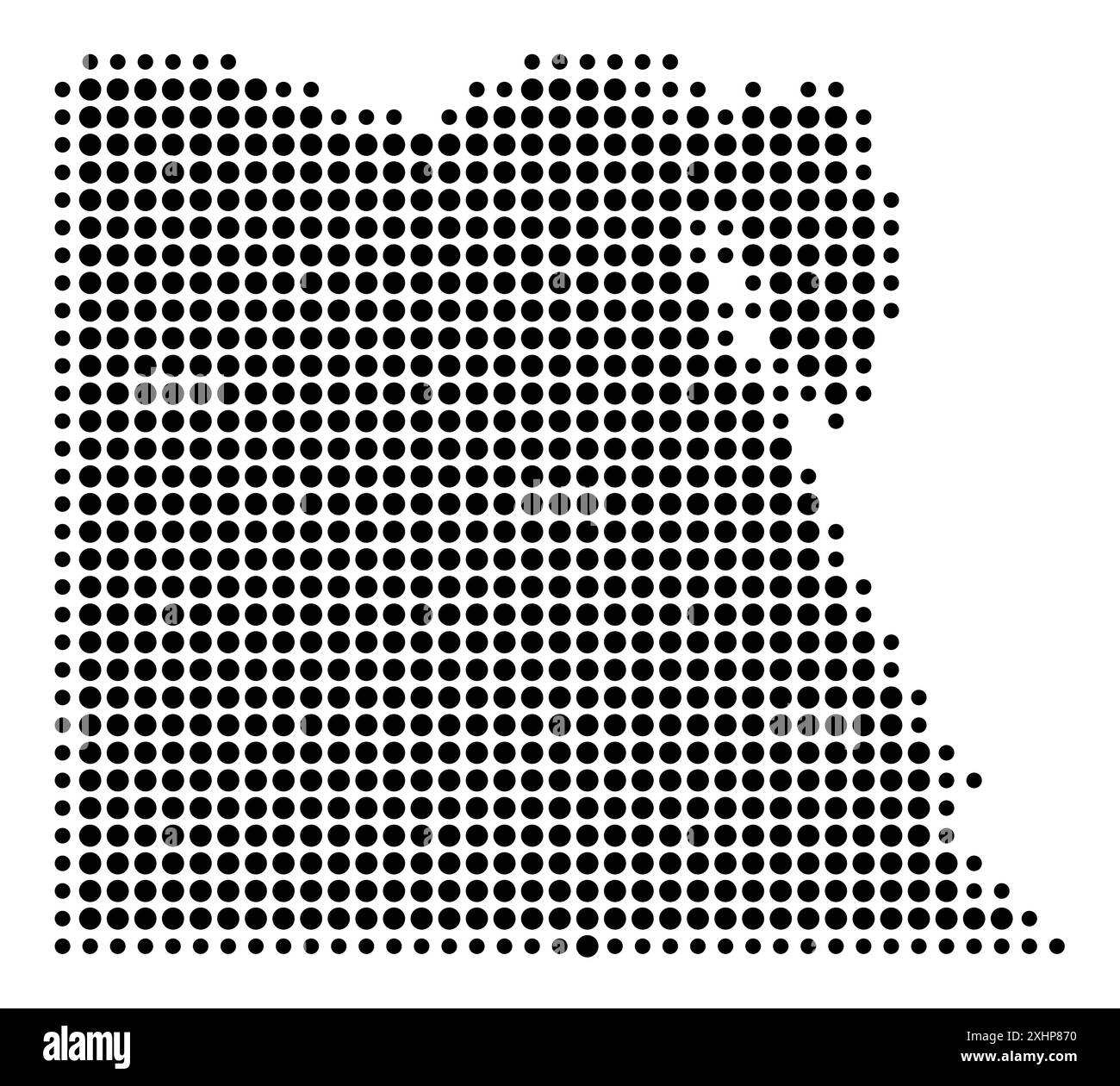 Abstract map of Egypt showing the area of the country with a pattern of ...