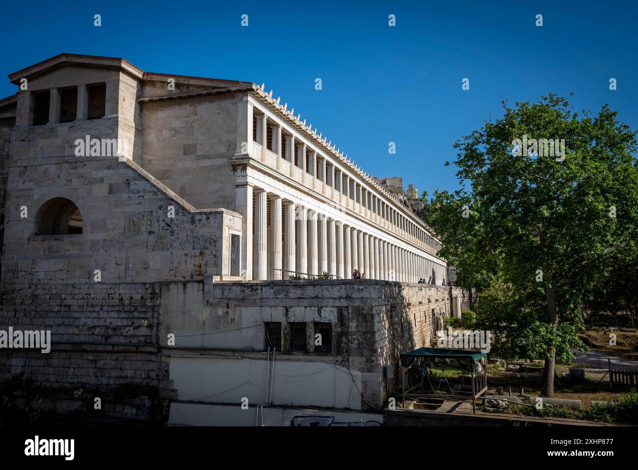 Facade of the Stoa of Attalos, a covered walkway or portico was built ...