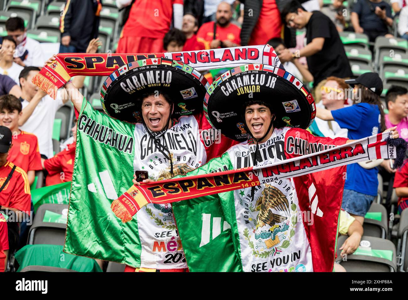 Berlin, Germany. 14th July, 2024. Mexican football fans seen on the ...