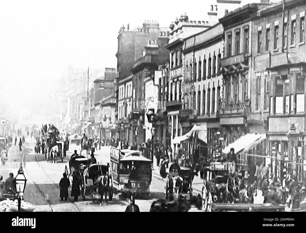 The Briggate, Leeds, Victorian period Stock Photo - Alamy