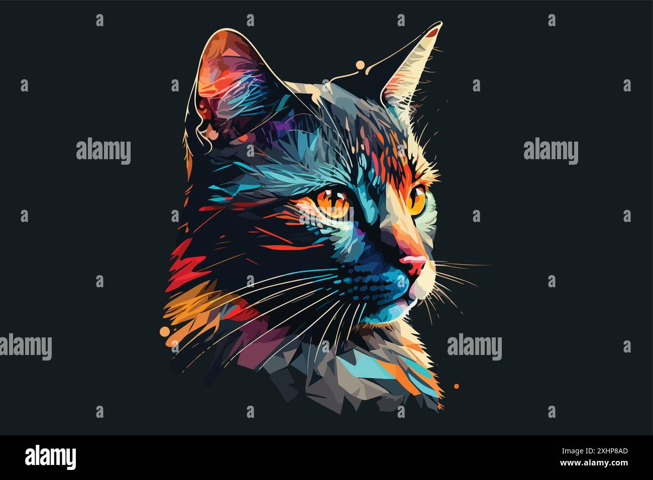 Colorful Cat vector illustration Stock Vector Image & Art - Alamy