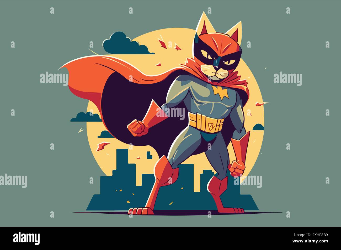 Cat superhero vector illustration Stock Vector Image & Art - Alamy