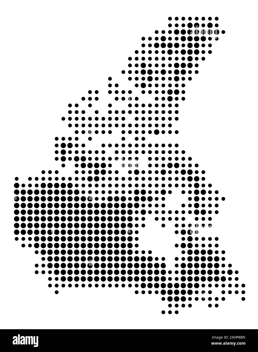 Abstract map of Canada showing the area of the country with a pattern ...