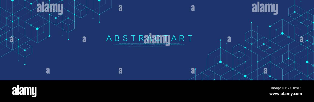 Technology abstract background lines, dots and hexagons. Hexagonal ...