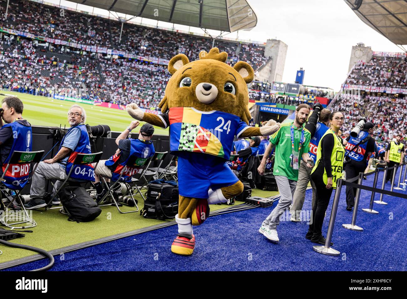 Berlin, Germany. 14th July, 2024. The official mascot Albärt seen ...