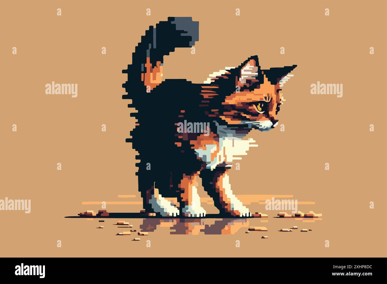 Cat pixel vector illustration Stock Vector Image & Art - Alamy