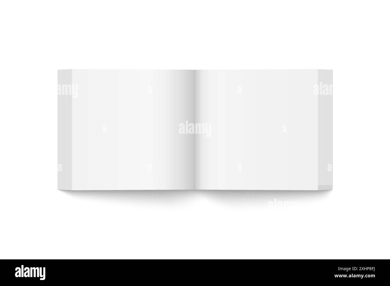 Vector mockup of paperback square book spread with white cover isolated ...