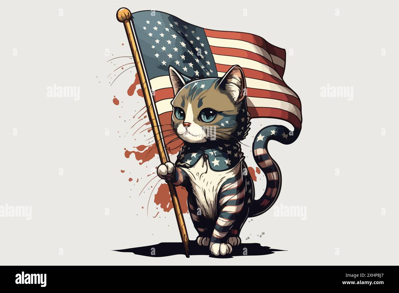 Cat holding pride flag Stock Vector Images - Alamy