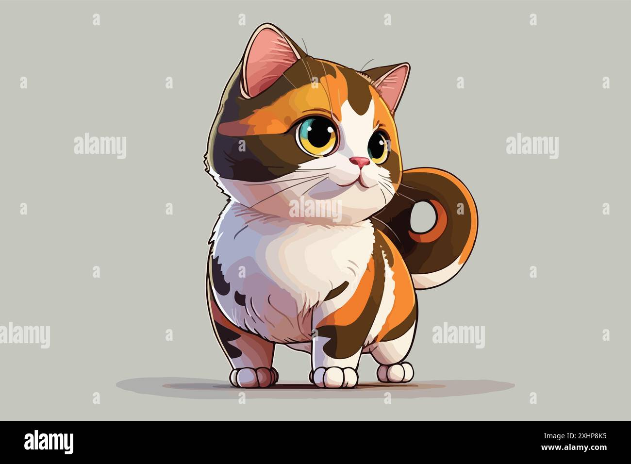 Cat full body character cartoon vector illustration Stock Vector Image ...