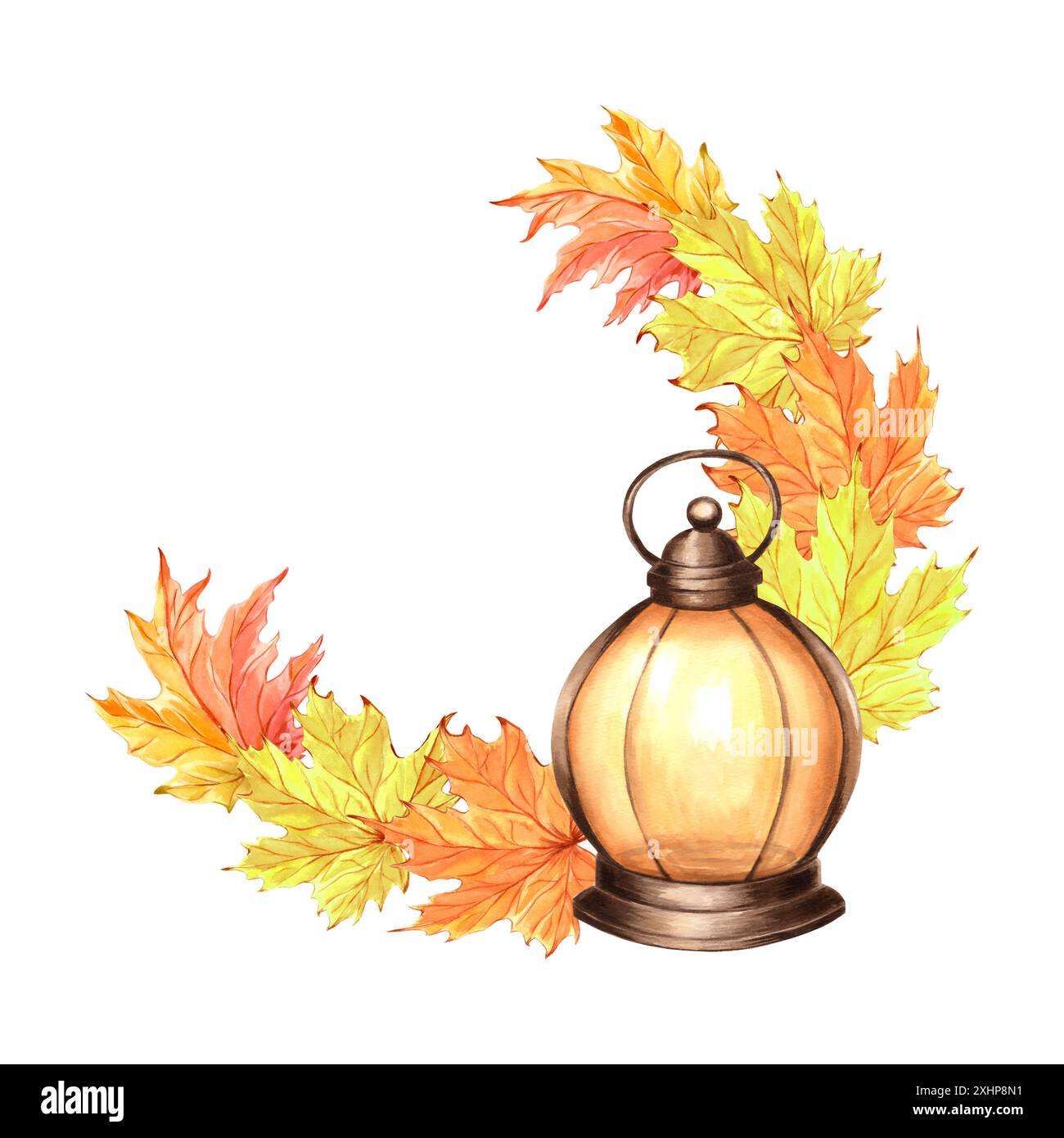 Vintage autumn elements lantern Cut Out Stock Images & Pictures - Alamy