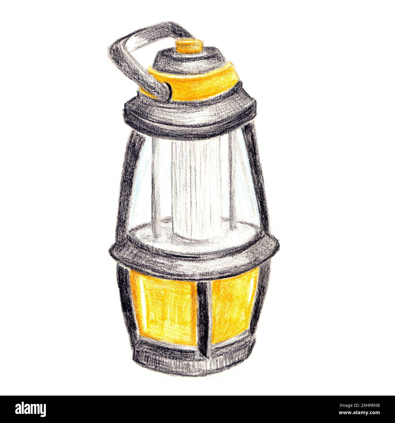 A detailed illustration featuring a lantern holding handle, set against ...