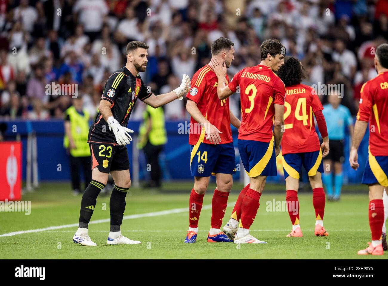 Berlin, Germany. 14th July, 2024. Goalkeeper Unai Simon (23) of Spain ...