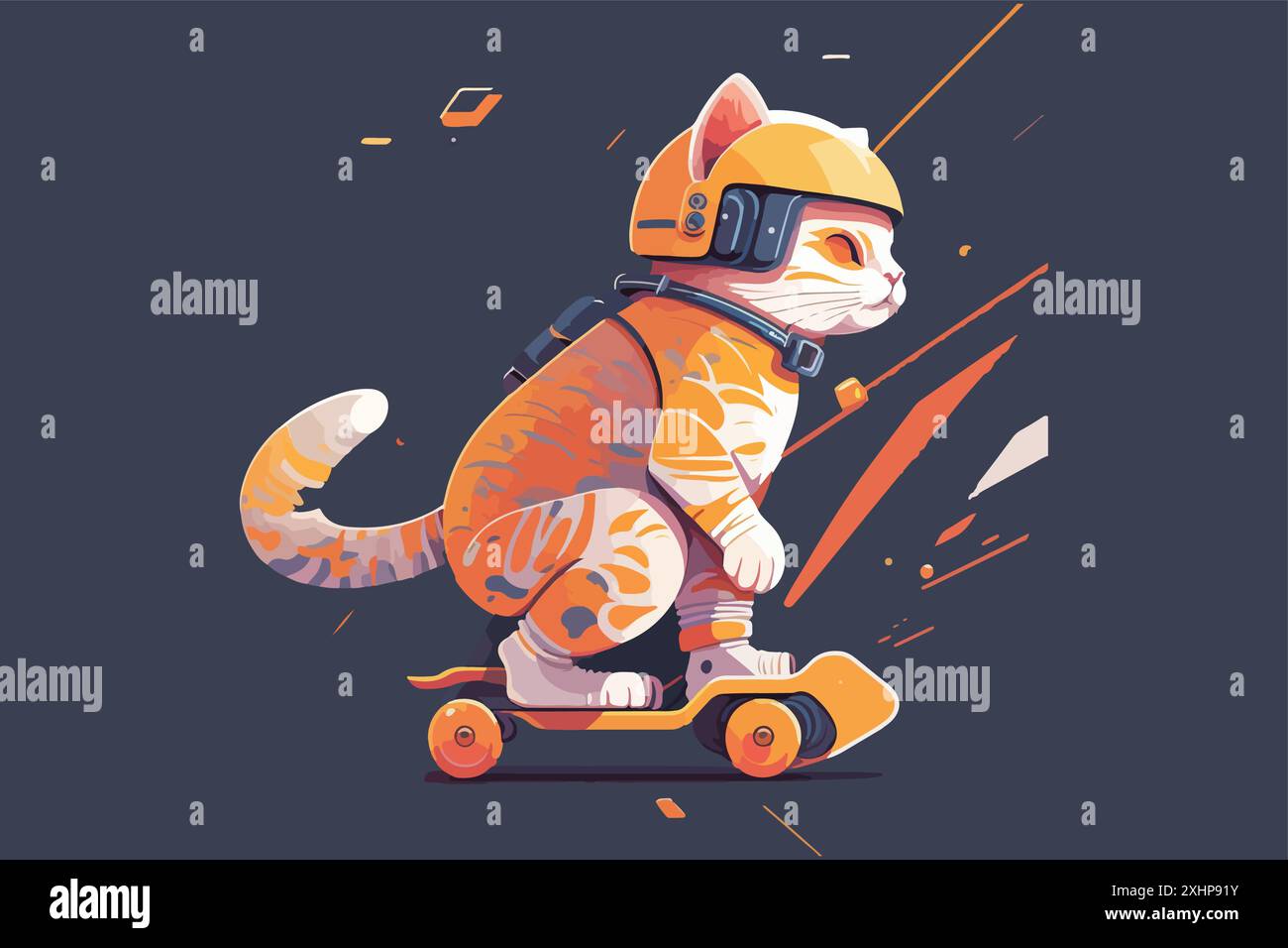 cat riding a skateboard vector illustration Stock Vector Image & Art ...