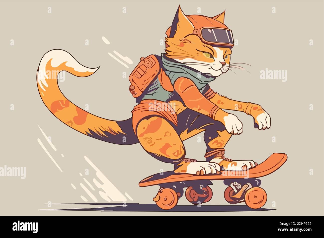 cat riding a skateboard vector illustration Stock Vector Image & Art ...