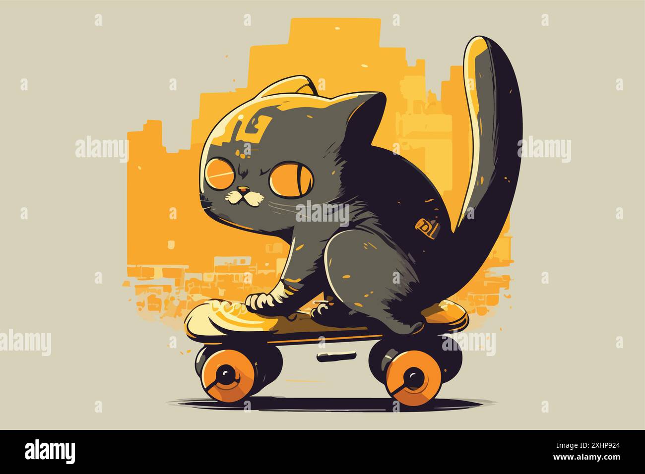 Cat skateboard Stock Vector Images - Alamy
