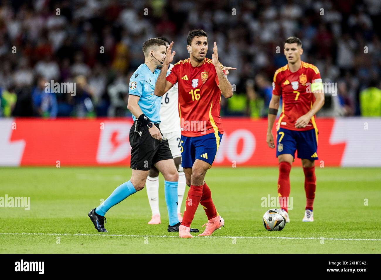 Berlin, Germany. 14th July, 2024. Rodri (16) of Spain seen during the ...