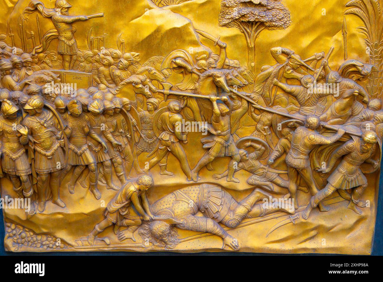 David and Goliath. East doors, or Gates of Paradise of Florence ...