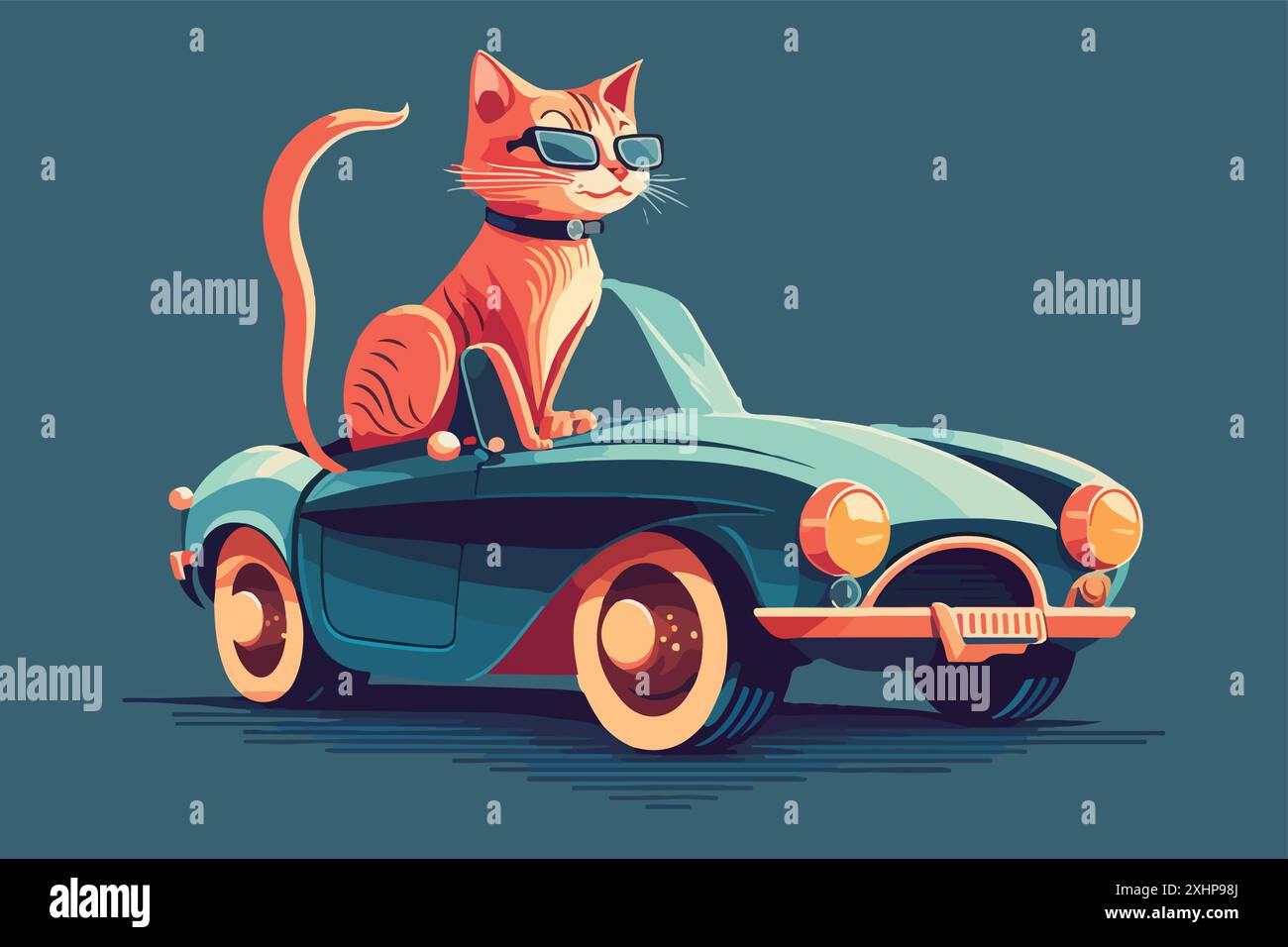 Cat riding a car vector illustration Stock Vector Image & Art - Alamy