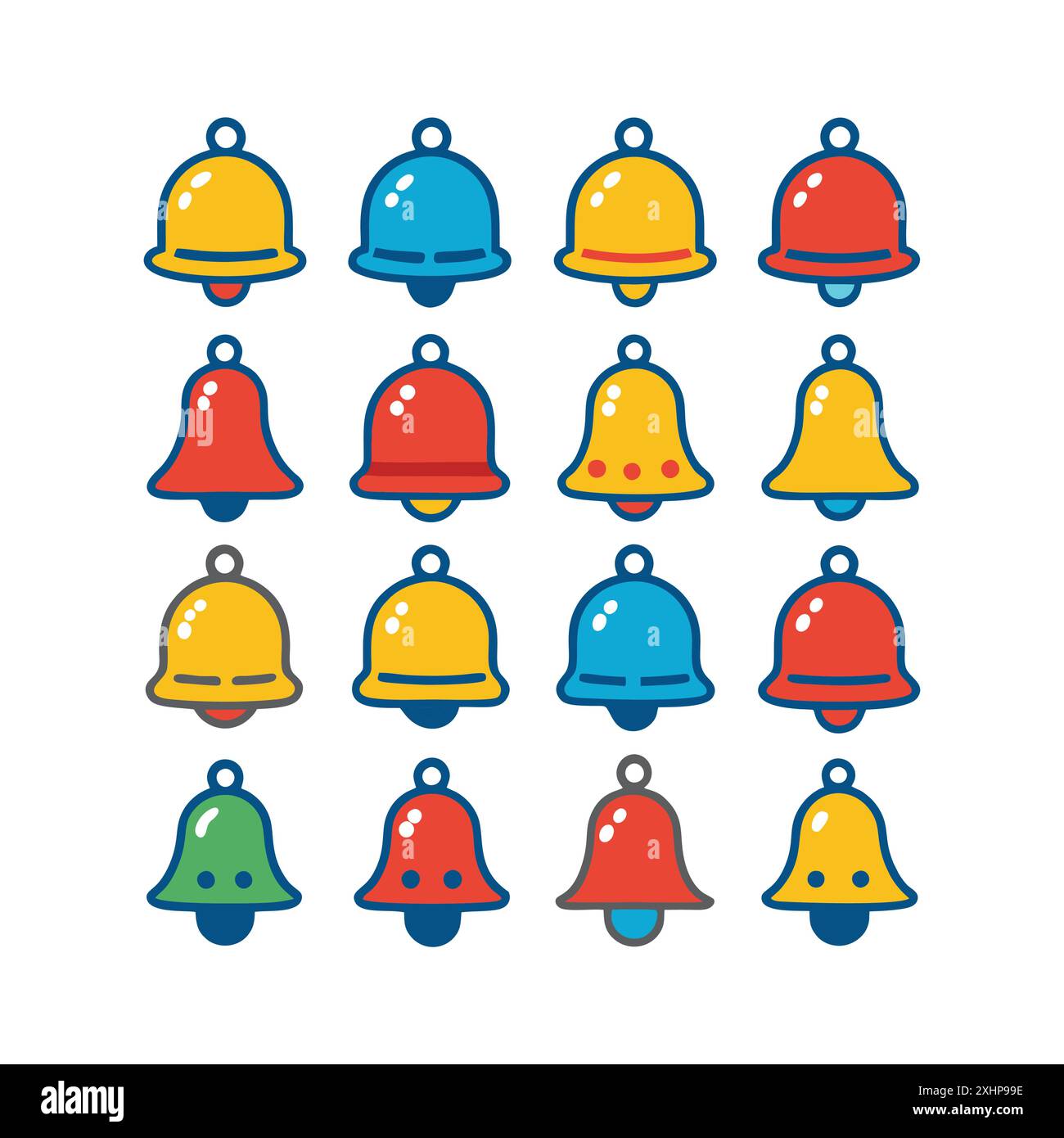 Bell icon Set Different types on white background Stock Vector Image ...