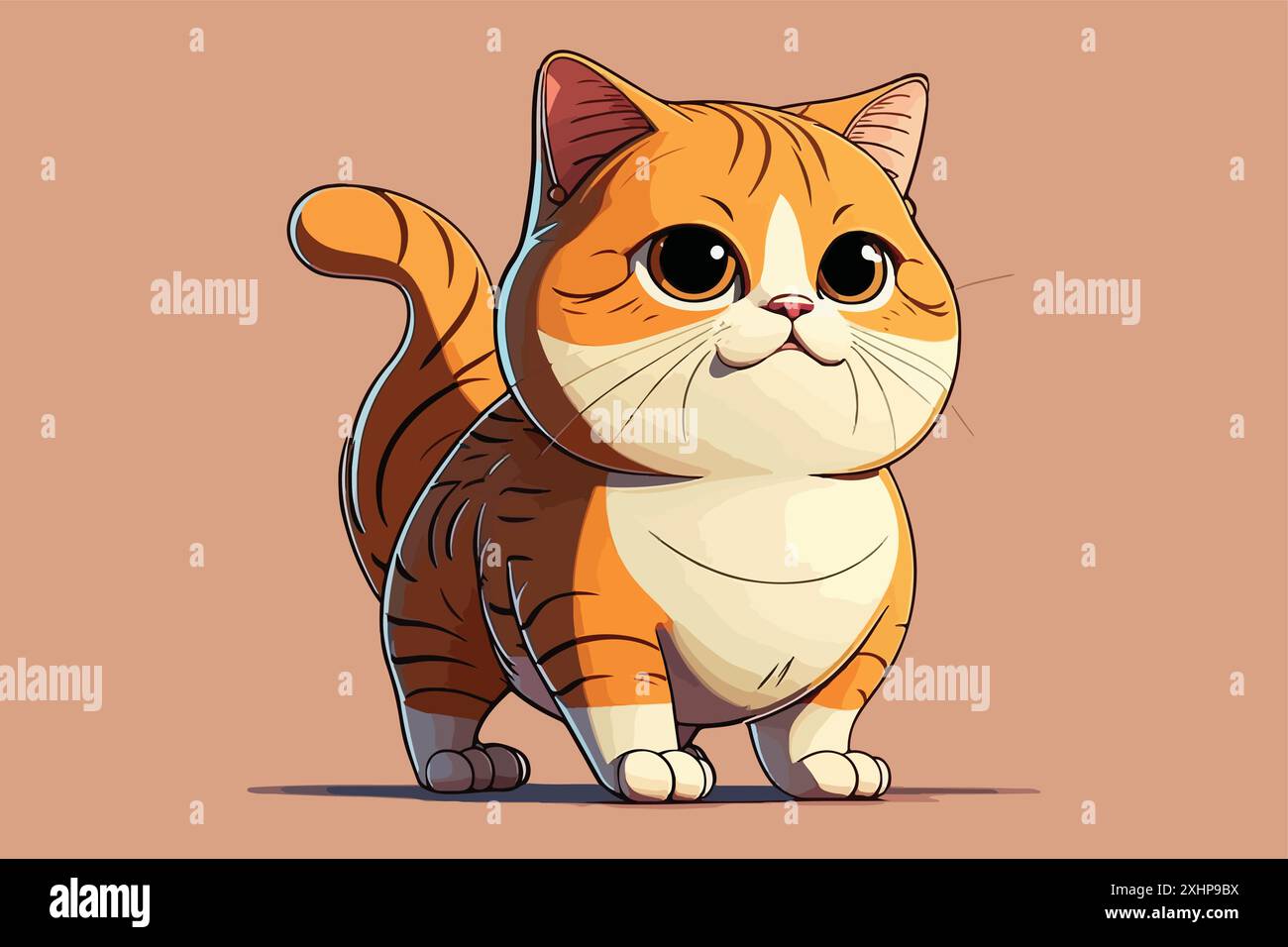 Cat full body character cartoon vector illustration Stock Vector Image ...