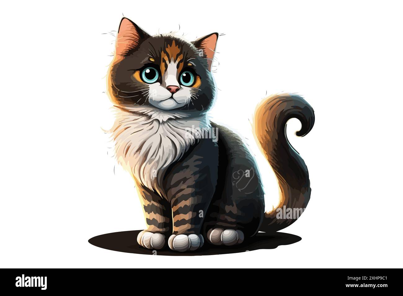 Cat full body character cartoon vector illustration Stock Vector Image ...