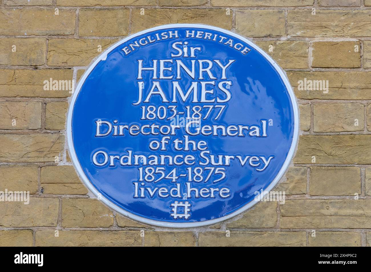 English Heritage blue plaque, Sir Henry James 1803-1877 director general of the Ordnance Survey ...