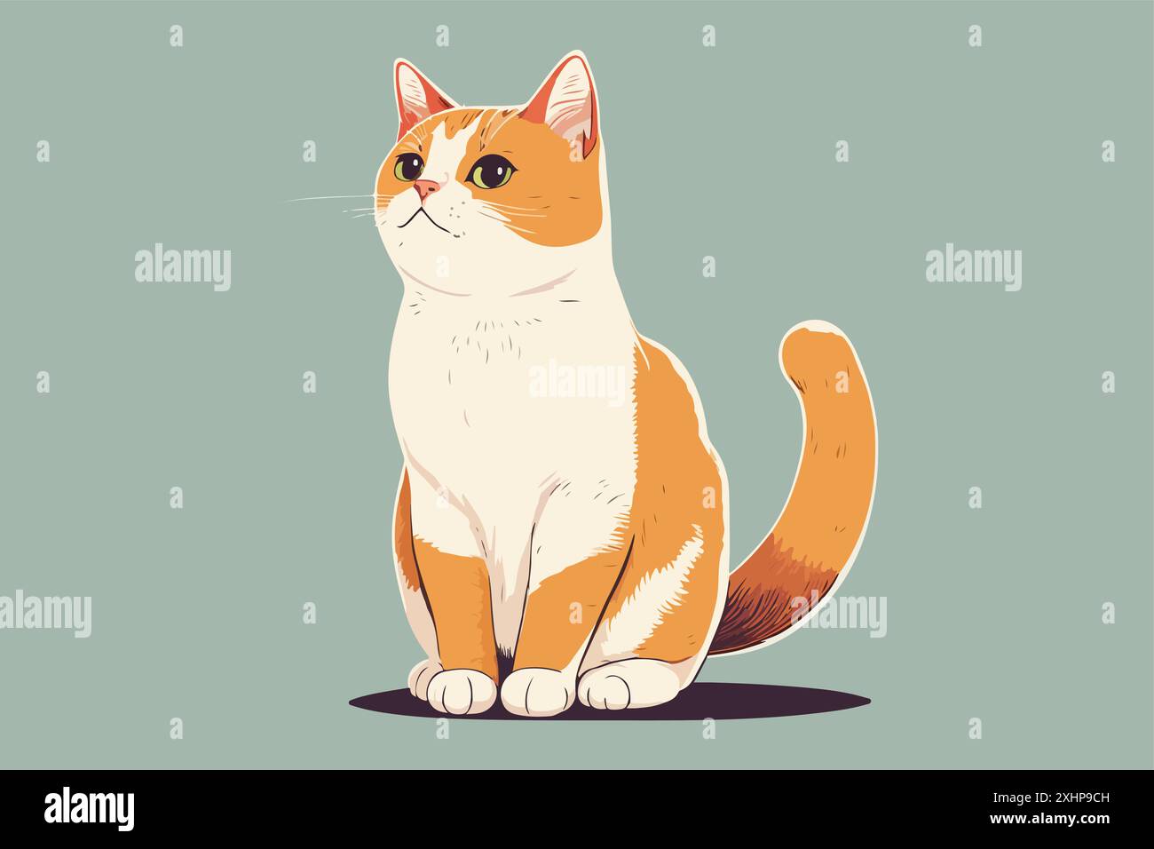 Cat vintage vector illustration Stock Vector Image & Art - Alamy