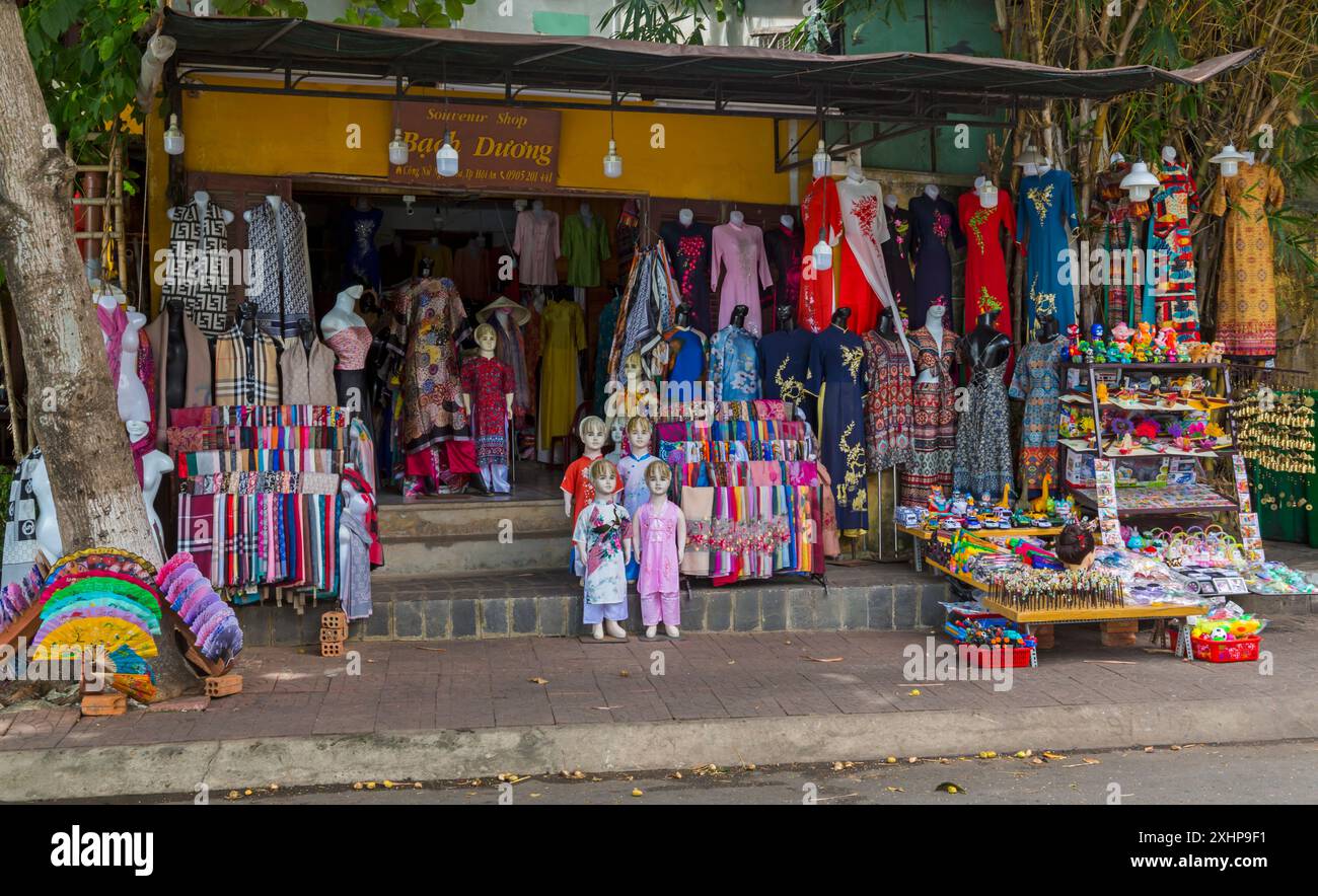 Shop selling Vietnamese goods and clothes with clothed mannequins at ...