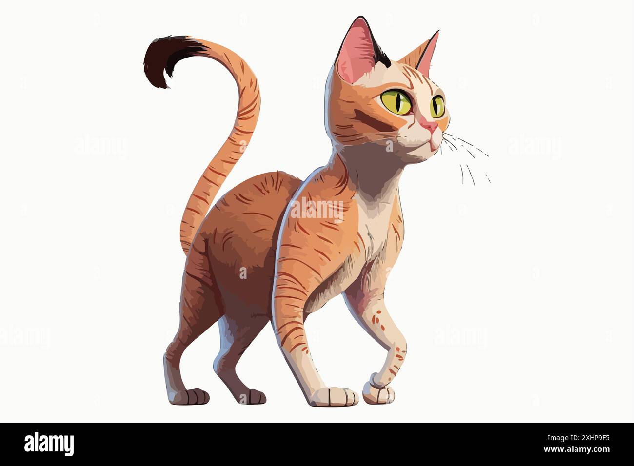 Cat full body character cartoon vector illustration Stock Vector Image ...