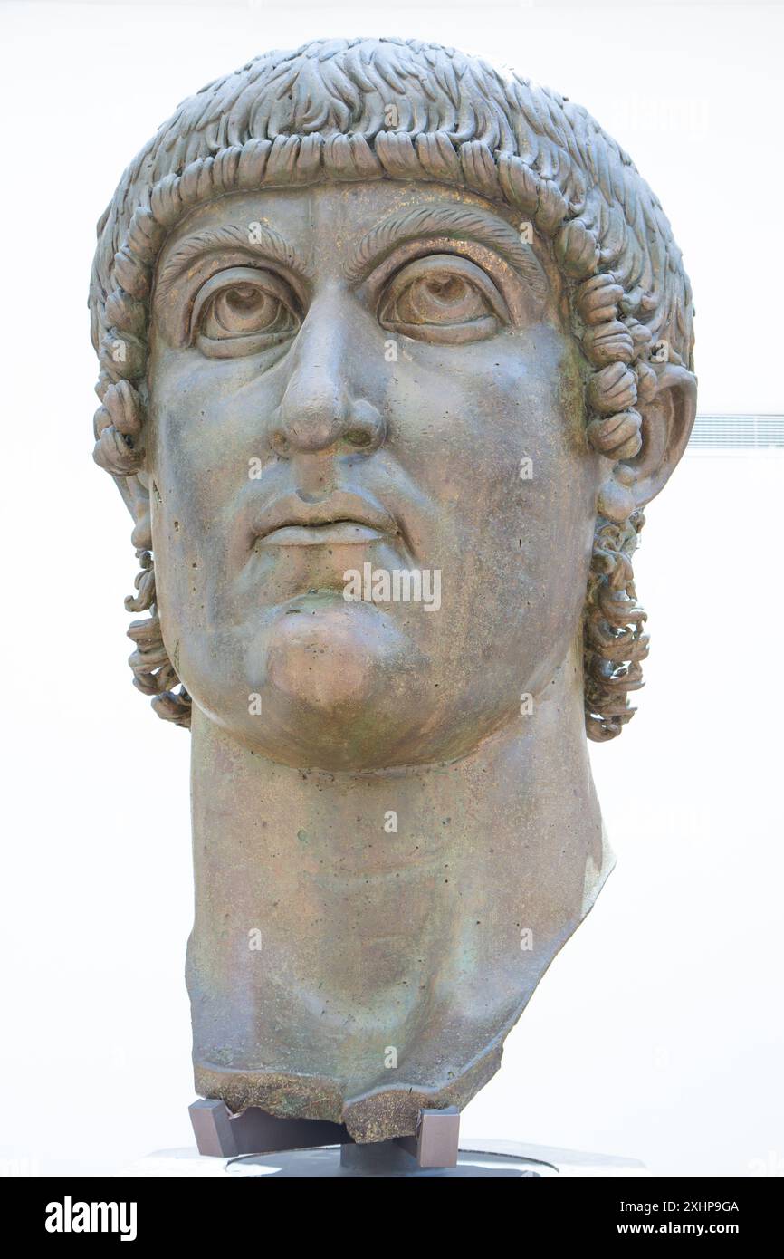 Head of emperor Constantine the Great. Remains of the bronze colossus ...