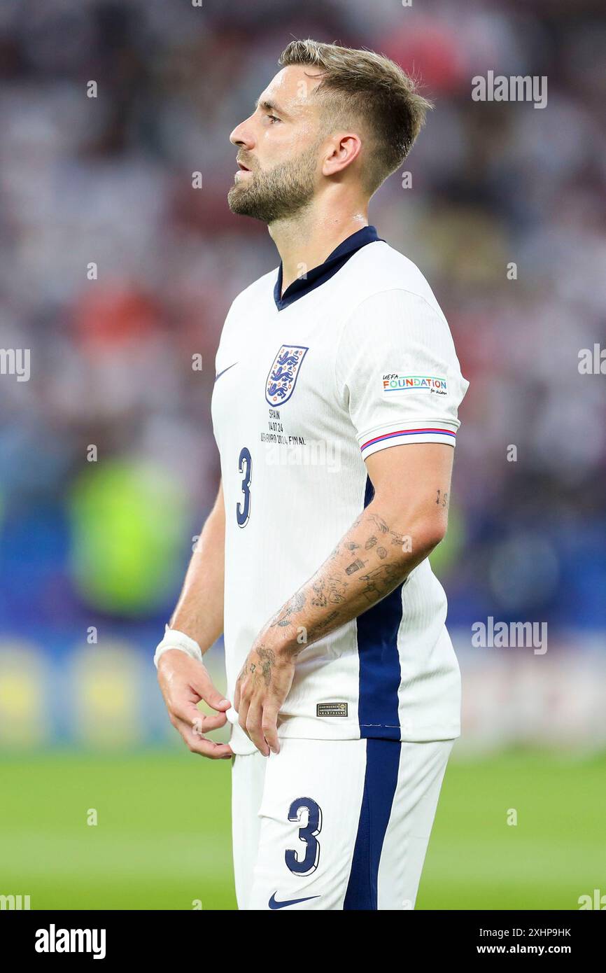 Berlin, Germany. 14th July, 2024. England defender Luke Shaw during the ...