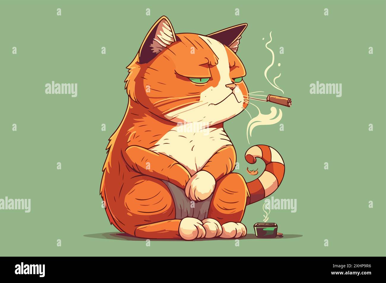 Cat smoking vector illustration Stock Vector Image & Art - Alamy