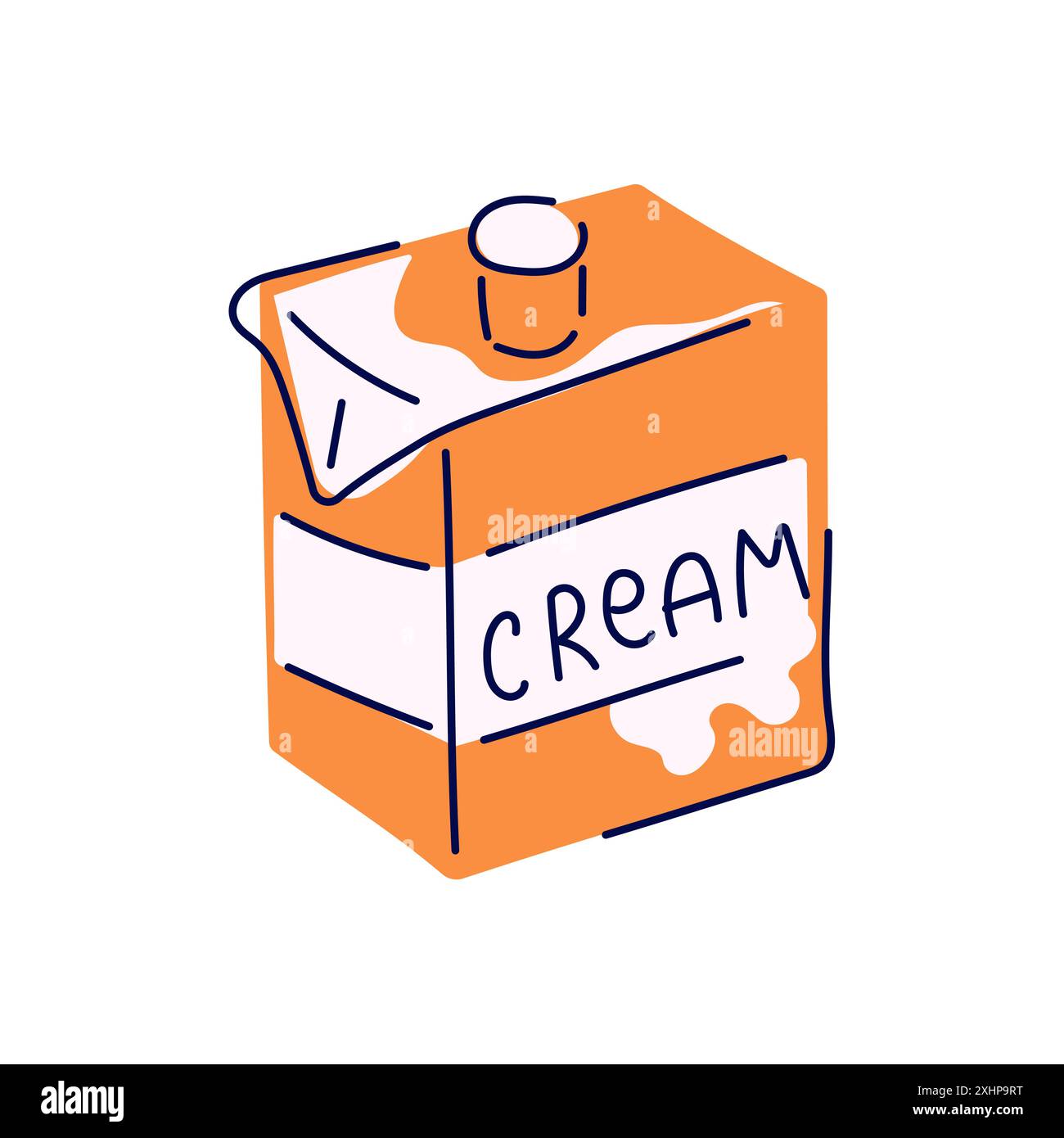 Icon milk cream packaging in cartoon style. Design for dairy drink ...