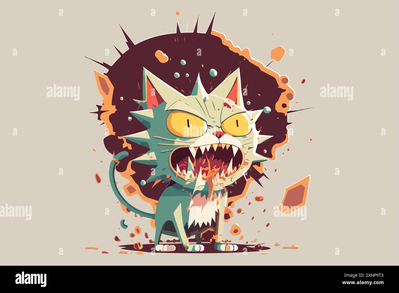 Cat animated style vector illustration Stock Vector Image & Art - Alamy